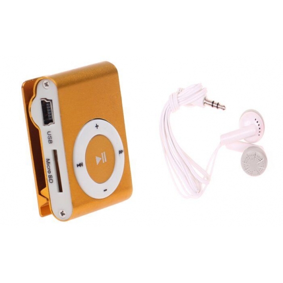 Kompaktný MP3 prehrávač oranžový